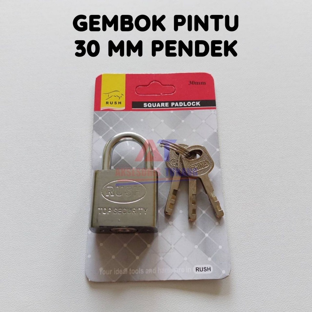Jual Gembok Nikel Pintu Pagar 30 mm Pendek Rush / Gembok Nekel 30mm ...