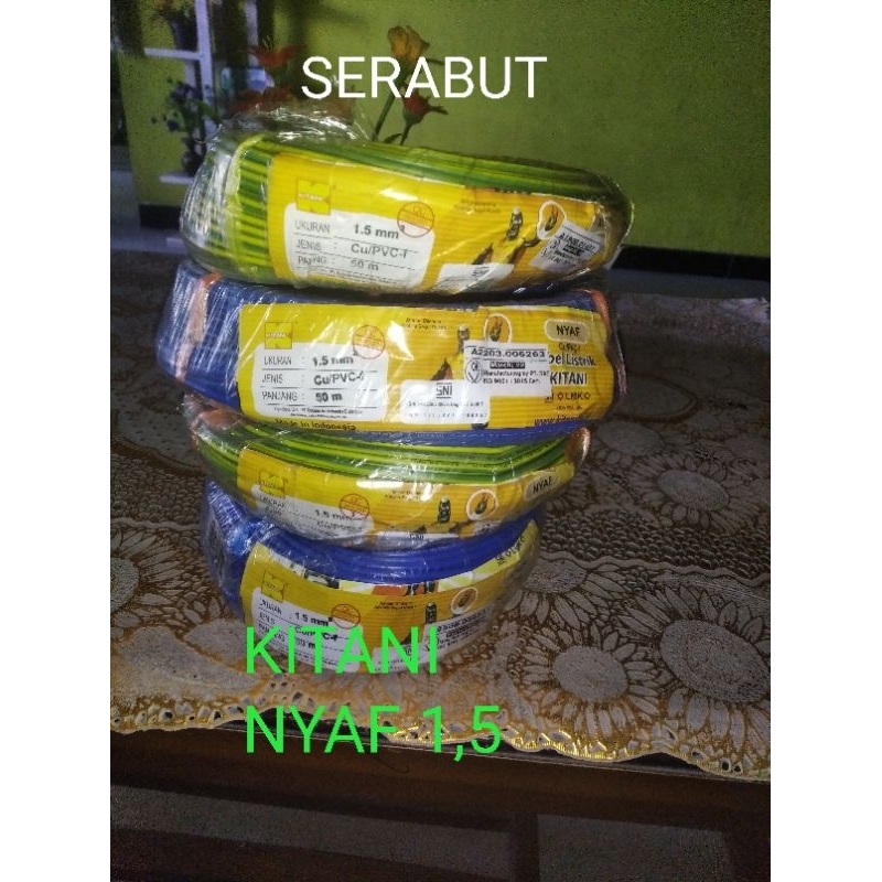 Jual kabel KITANI SERABUT NYAF 1X1,5 mm ( Harga per meter ) | Shopee Indonesia