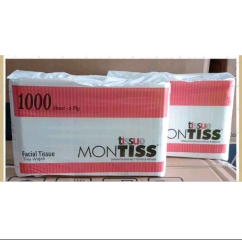 Jual Montiss Facial Tissue 1000 Sheets-2 play Jumbo pek 1kg | Shopee ...