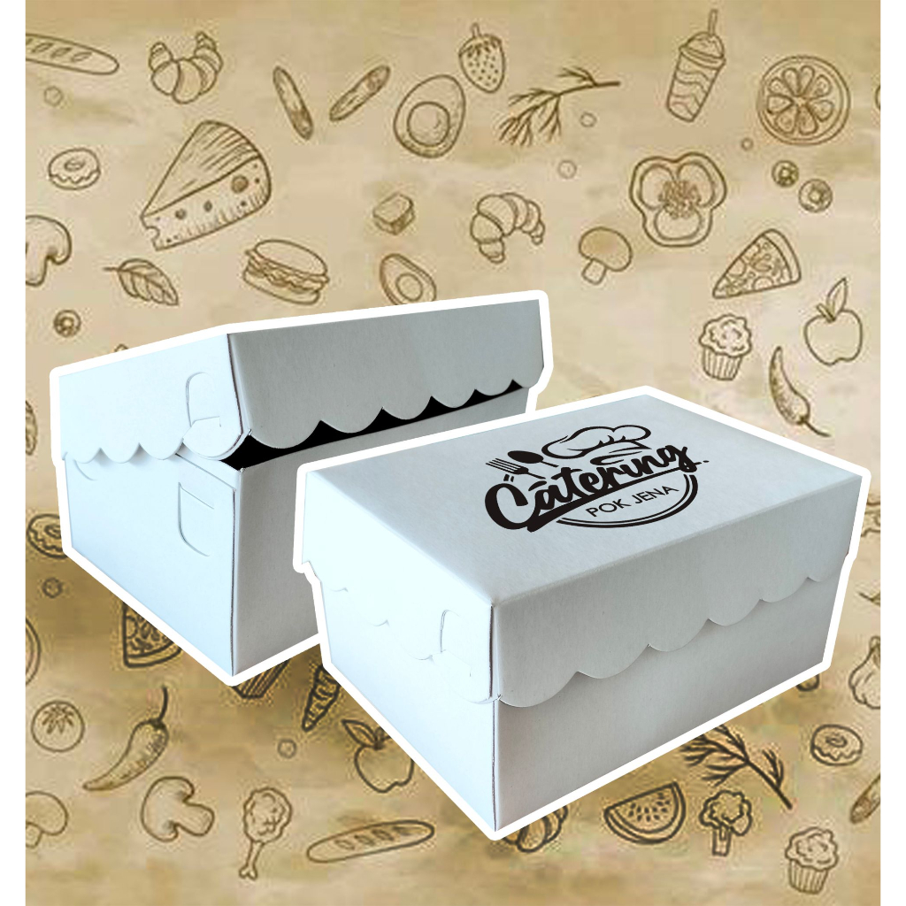 Jual Kotak Snack Sablon 16 x 12 x 6,5 / Kotak Jajan Sablon / Snack Box ...