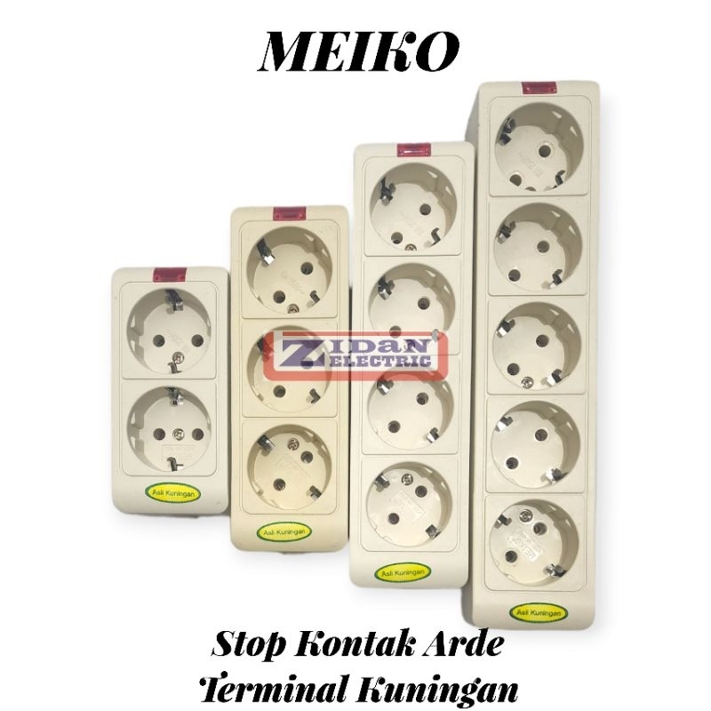 Jual Stop Kontak Arde 1 2 3 4 5 6 Lubang Terminal Kuningan Lampu Meiko | Shopee Indonesia
