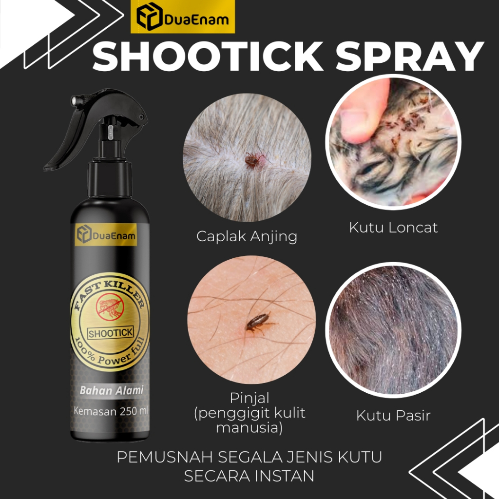 Jual SHOOTICK SPRAY 250ML pembasmi kutu kucing gurem kutu busuk caplak ...