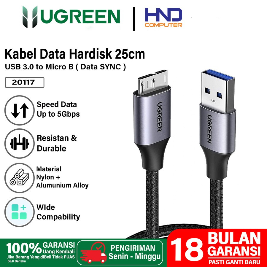 Jual UGREEN Kabel Data HDD External USB To Micro USB B 3.0 - 20117 ...