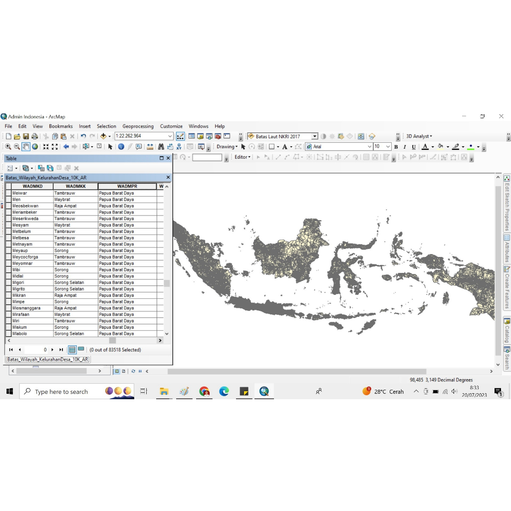 Jual PETA BATAS PROVINSI KAB KEC DESA 38 PROVINSI TERBARU | Shopee ...