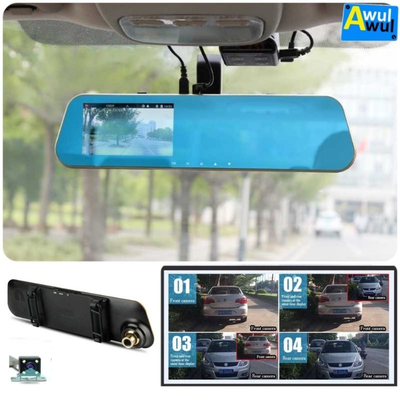 Jual Dashcam Spion Mobil Car DVR Mirror HD Dual Camera 1080P Layar Kiri ...