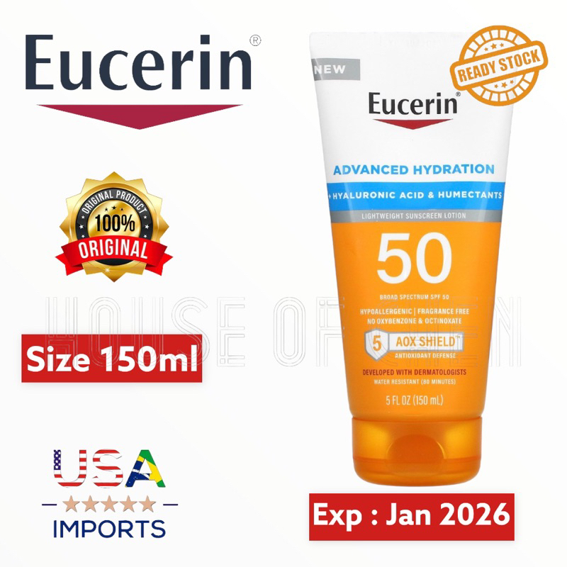 Jual EUCERIN Advanced Hydration Lightweight Sunscreen Lotion SPF 50 ...