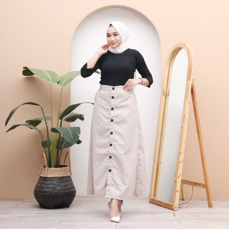 Jual Rok Panjang Terbaru Mode Kancing / Rok Span / Rok Remaja Kekinian ...