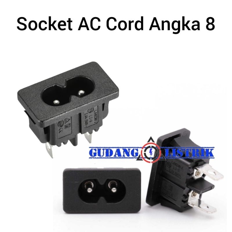 Jual Socket AC Cord Angka 8 Power Outlet Soket Colokan Listrik | Shopee Indonesia