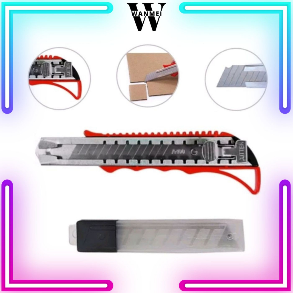 Jual WM Cutter Pisau Ukuran Besar FREE Refill 18mm Pemotong Kertas ...