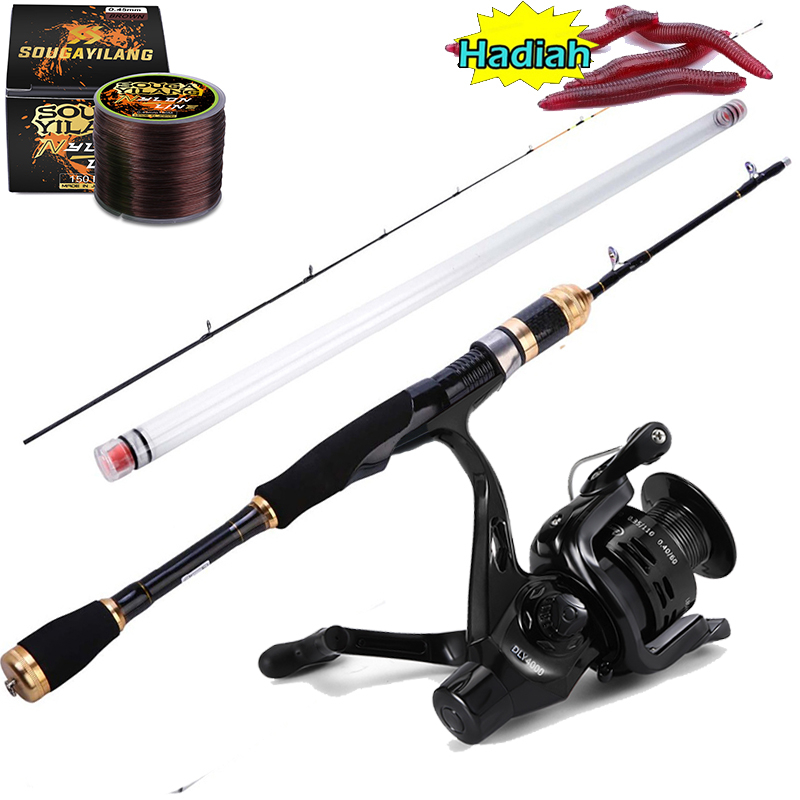 Jual Sougayilang joran pancing udang 1.2m 2 bagian gagang pancing kayu ...