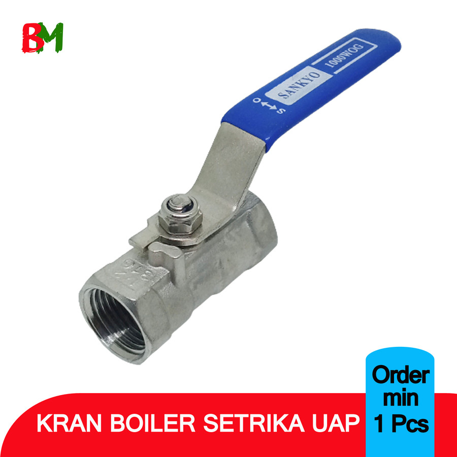 Jual kran boiler sankyo setrika uap ball valve 1/2 inch | Shopee Indonesia