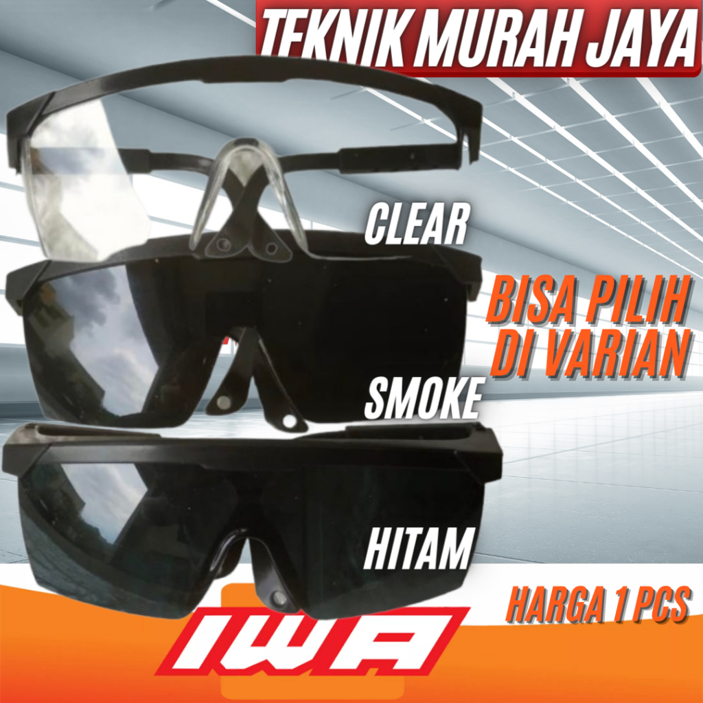 Jual Kaca Mata Kerja IWA Safety Gogles Kacamata Las Welding Pengaman ...