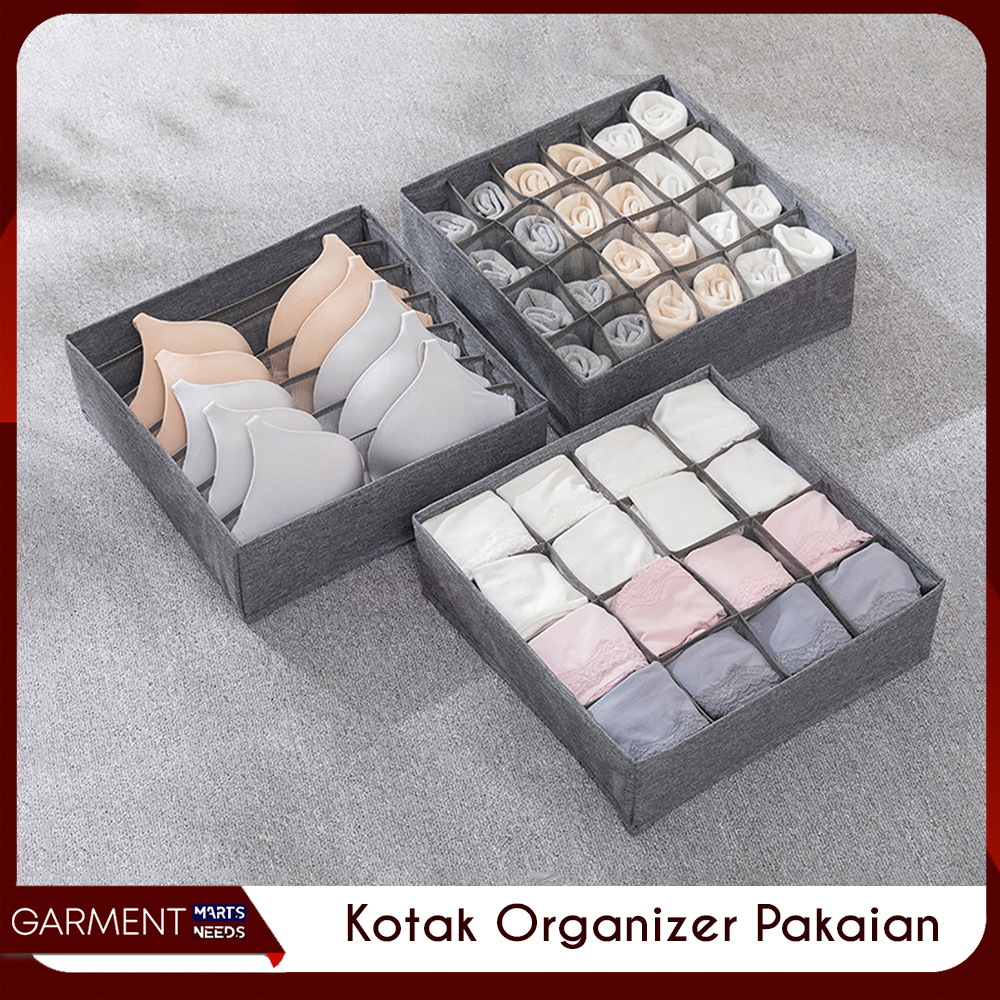 Jual Kotak Penyimpanan Serbaguna Organizer Kain Sekat Laci Lemari ...
