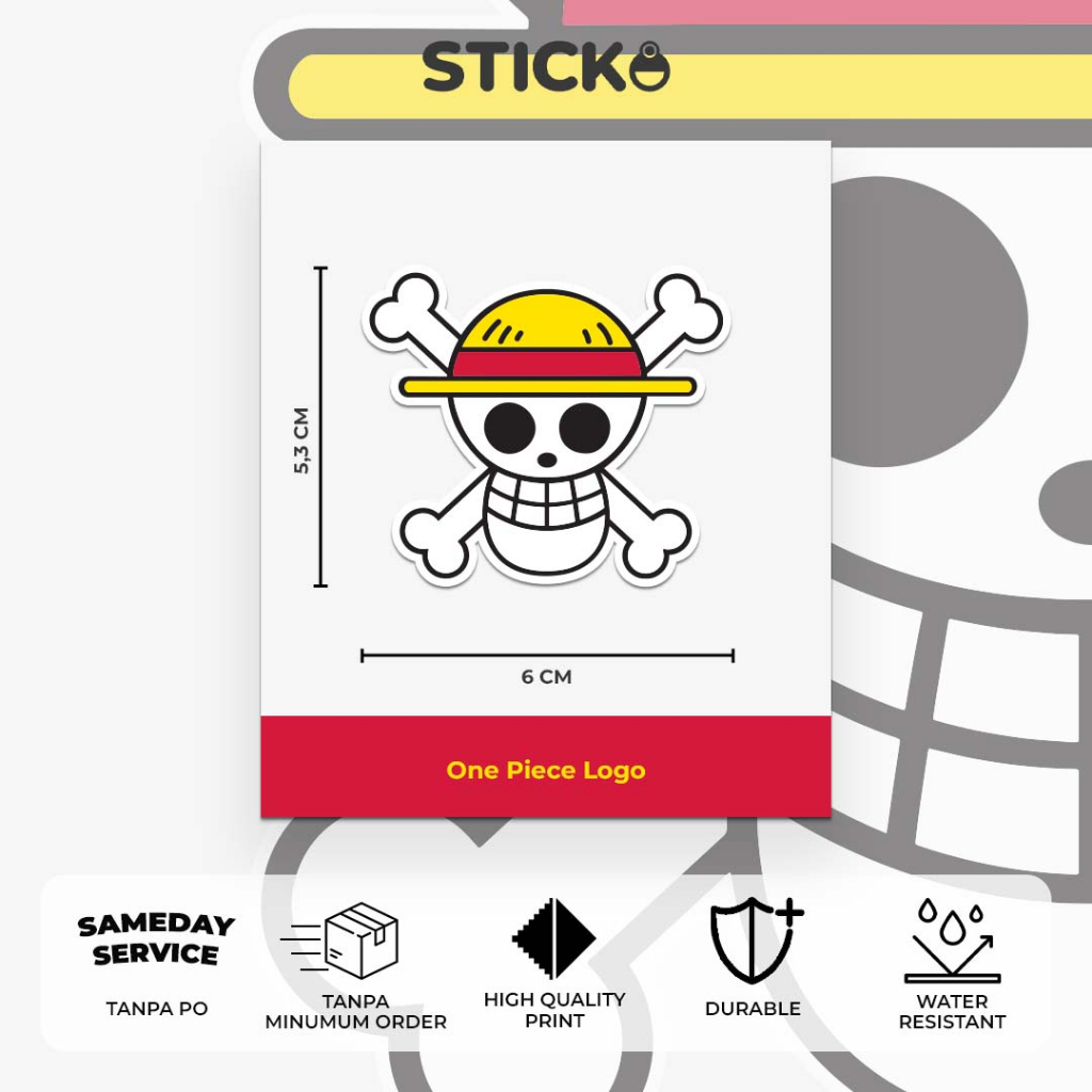 Jual Luffy Strawhat Logo One Piece Sticker Decal Vinyl Print Stiker ...