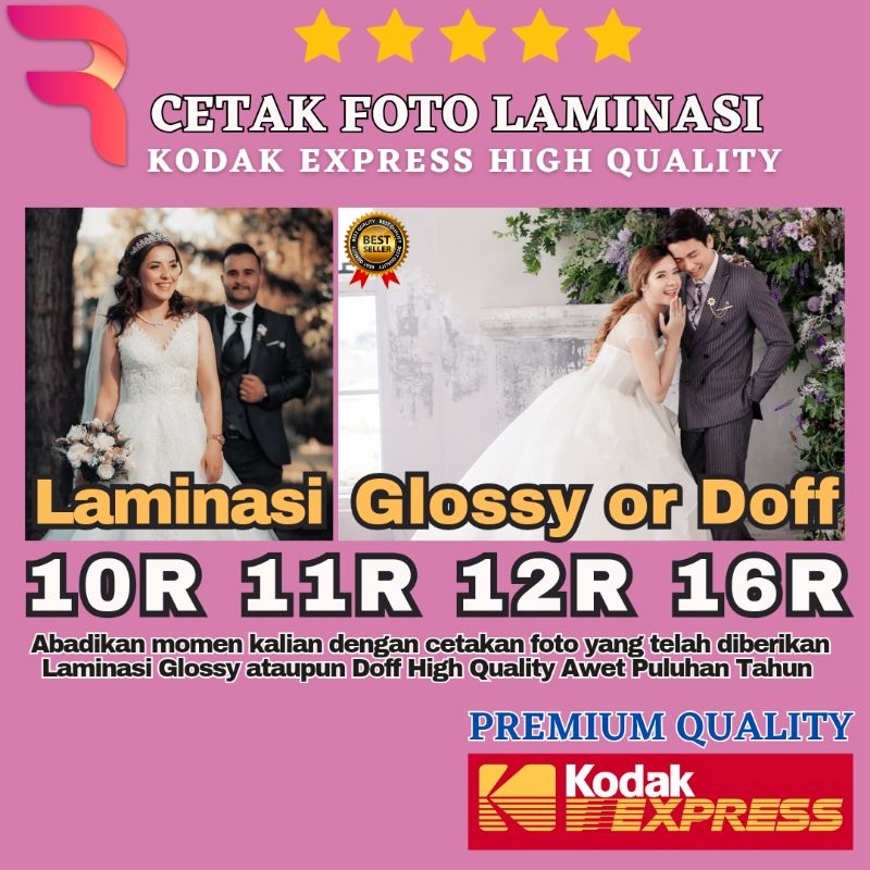 Jual CETAK FOTO LAMINASI GLOSSY DOFF 10R 11R 12R 16R HIGH QUALITY KODAK EXPRESS AWET PULUHAN ...