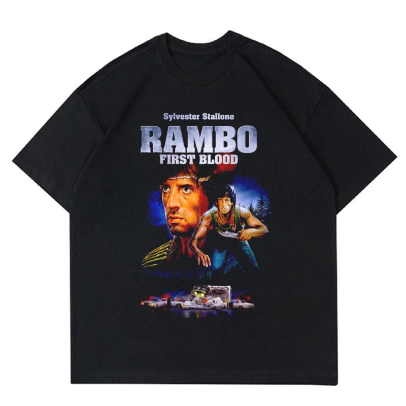 Jual KAOS BAJU FILM RAMBO FIRST BLOOD T SHIRT MOVIE RAMBO FIRST