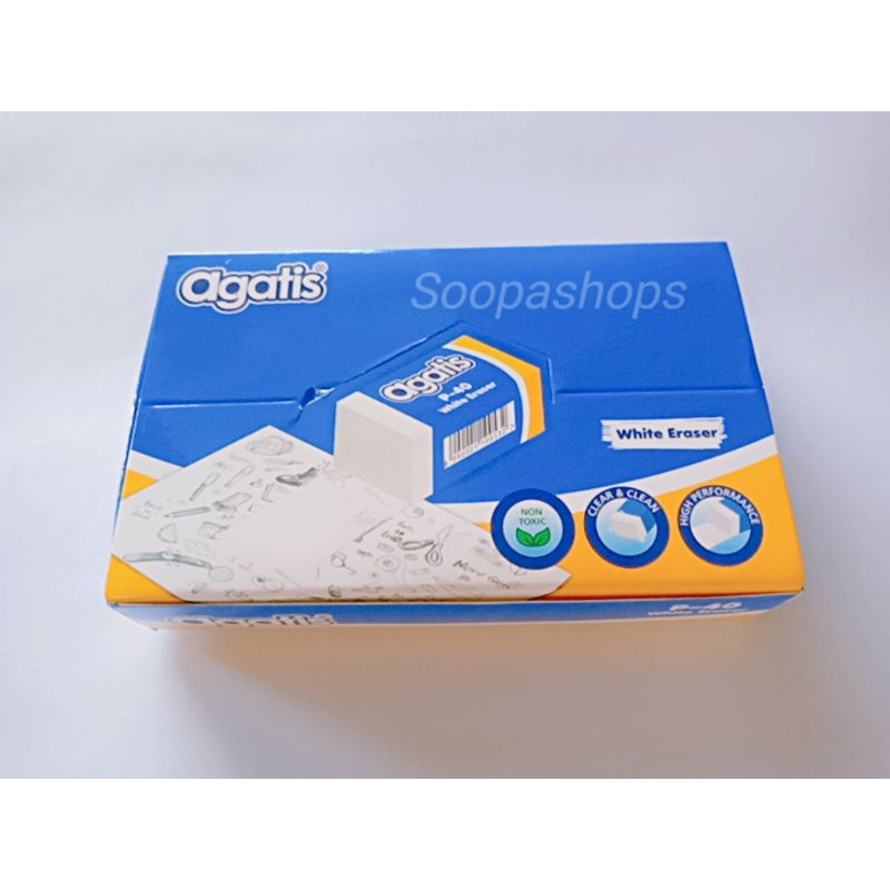 Jual Penghapus Agatis Warna Putih Jual 1 Kotak Isi 40 Pcs | Shopee ...
