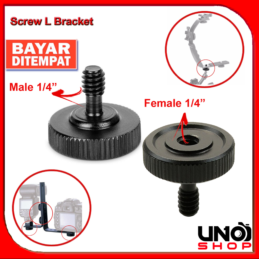 Jual Screw L Bracket Baut 1/4 inch Camera Flash Light Mic Mount Kernel ...