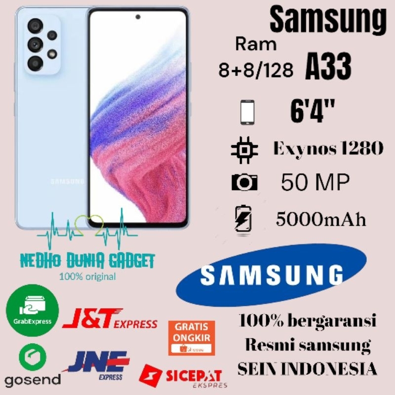 Jual SAMSUNG A33 5G RAM 8/128 GB RAM 8/256 GB BERGARANSI RESMI SAMSUNG ...