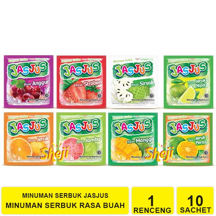Jual JASJUS MINUMAN INSTAN SERBUK ANEKA RASA (1 RENCENG ISI 10 SACHET ...