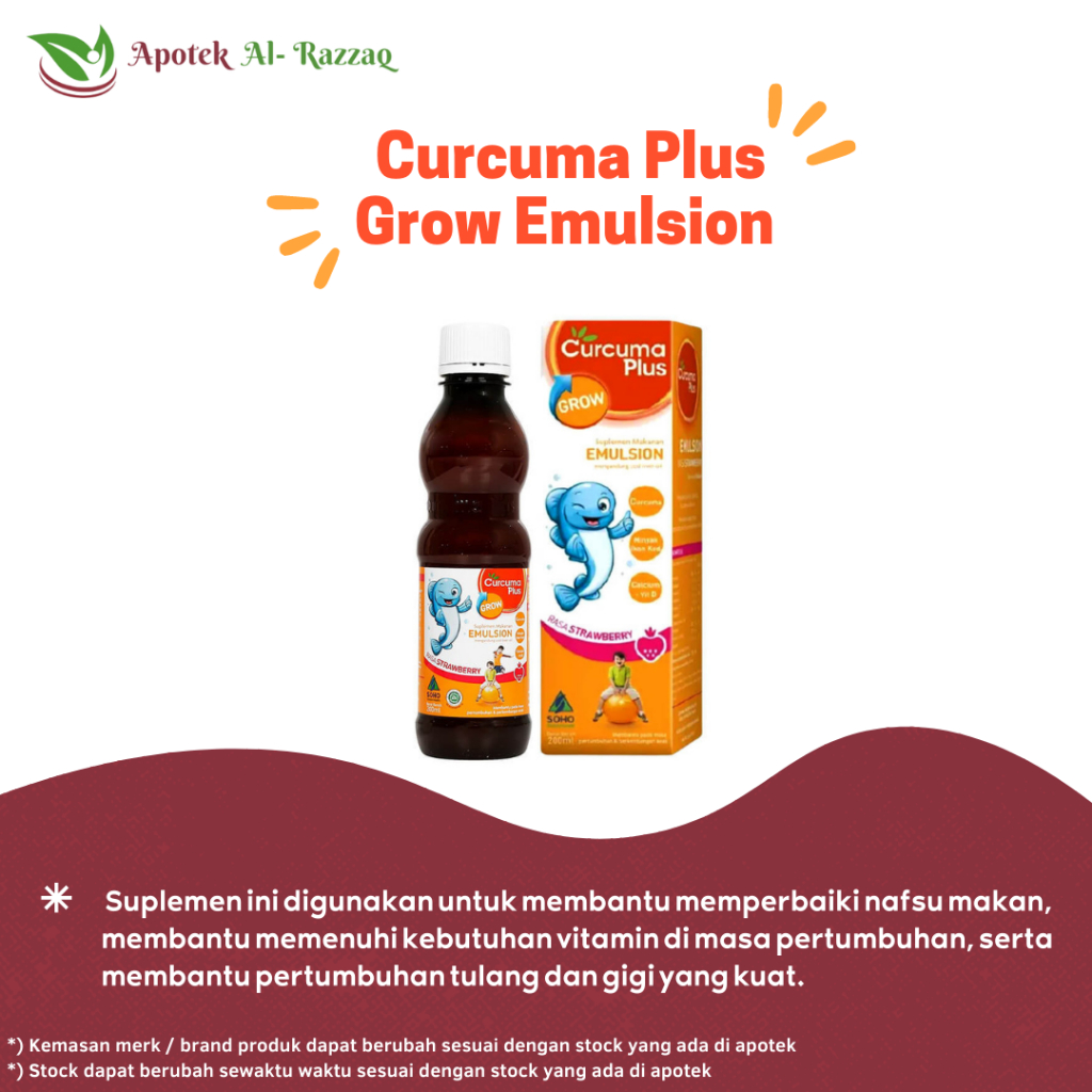 Jual Curcuma Plus Grow Emulsion 200 ml - Vitamin - Jeruk | Shopee Indonesia
