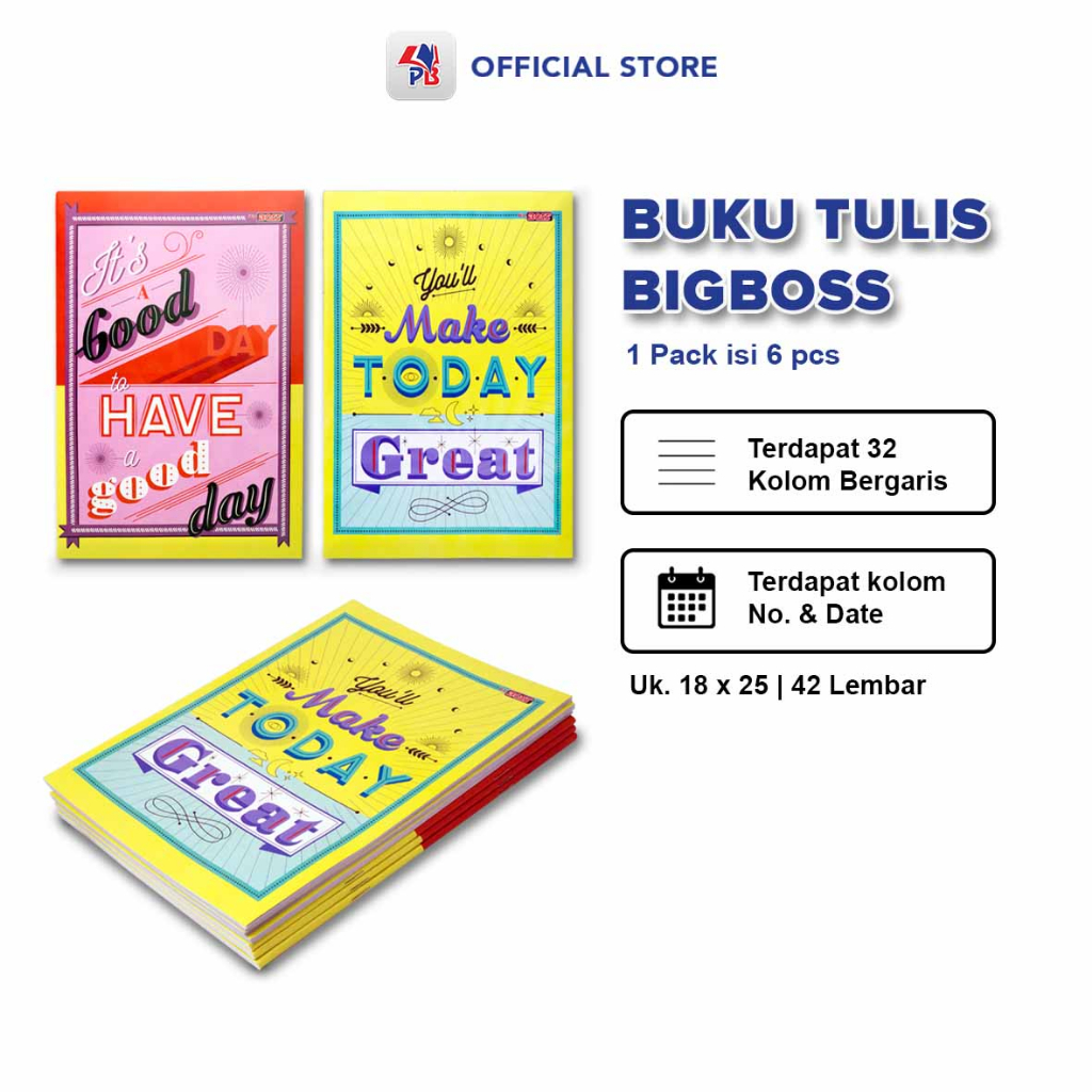 Jual Buku Tulis Big Boss 42 lembar 1 Pack ( Isi 6 ) Kertas Bagus Tebal ...