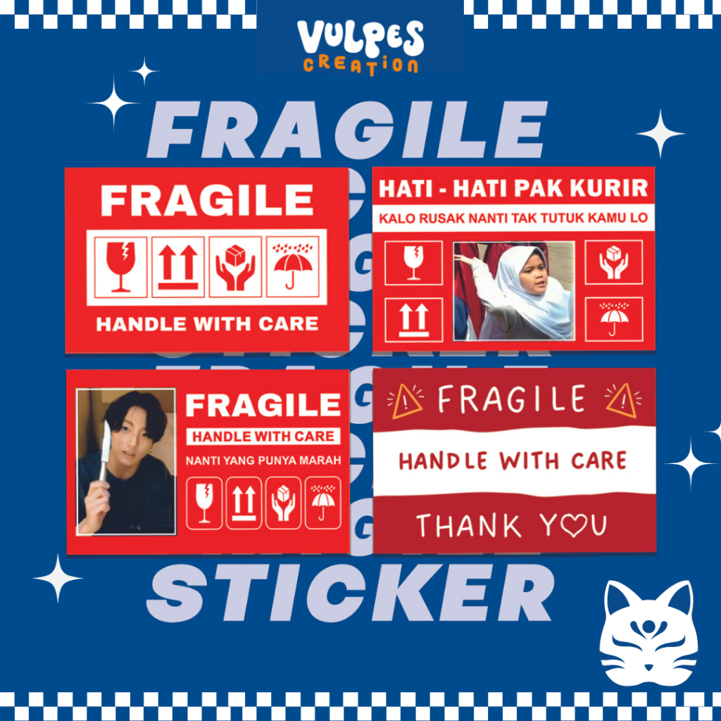 Jual Sticker Fragile 25 Pcs Custom Fragile Meme Fragile Basic
