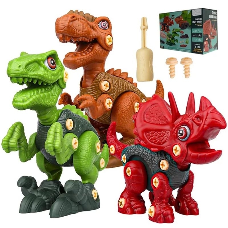Jual assembly dinosaur toy/mainan edukasi rakit dinosaurus/diy dinosaur ...
