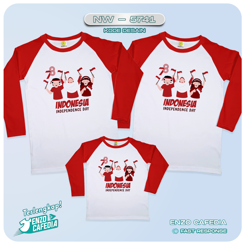 Jual ENZO Baju Kaos Raglan Agustusan Kemerdekaan Indonesia 17 Agustus ...