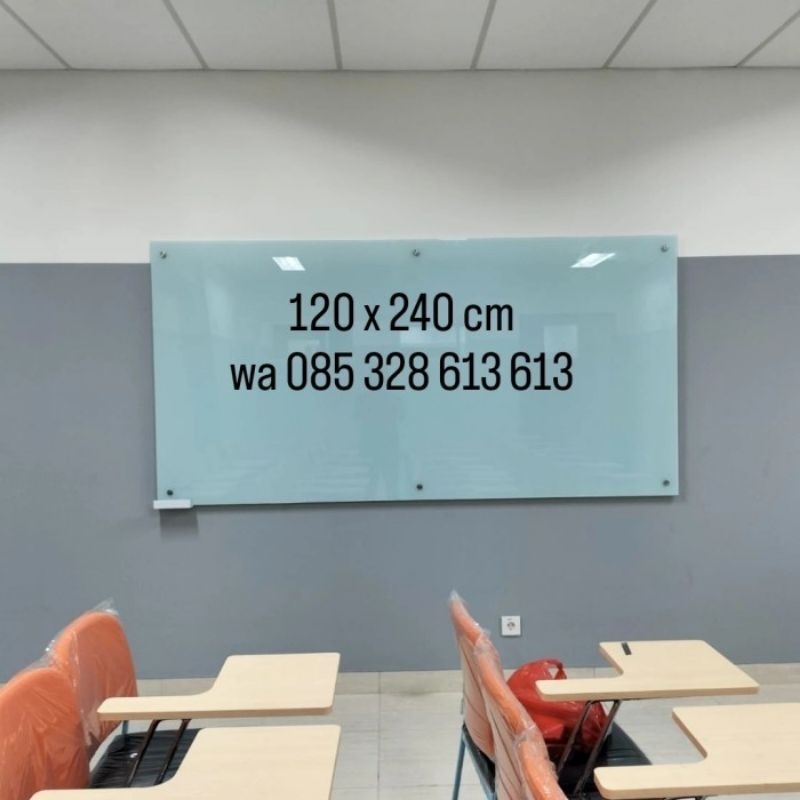 Jual glassboard 120 x 240 cm / papan tulis kaca 120 x 240 cm / glass board / papantuliskaca ...