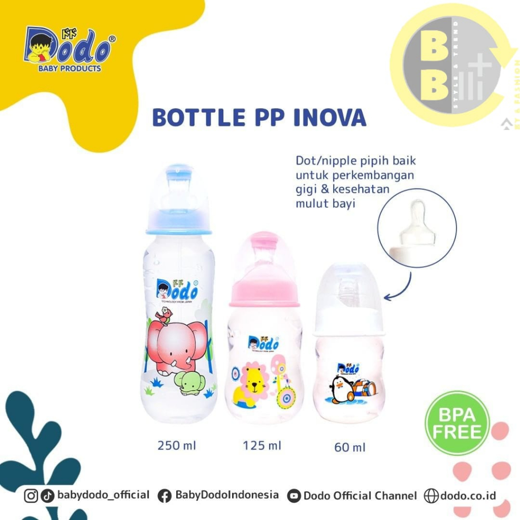 Jual BOTOL SUSU DODO INOVA (60ML/120ML/250ML) | Shopee Indonesia