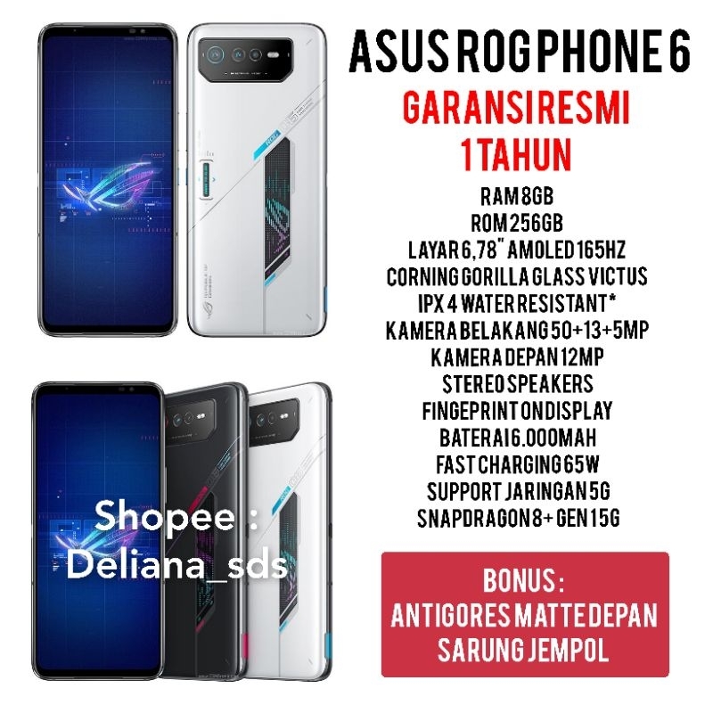 Jual Asus ROG Phone 6 8/256 Garansi Resmi 1 Tahun Asus ROG 6 8/256 | Shopee Indonesia