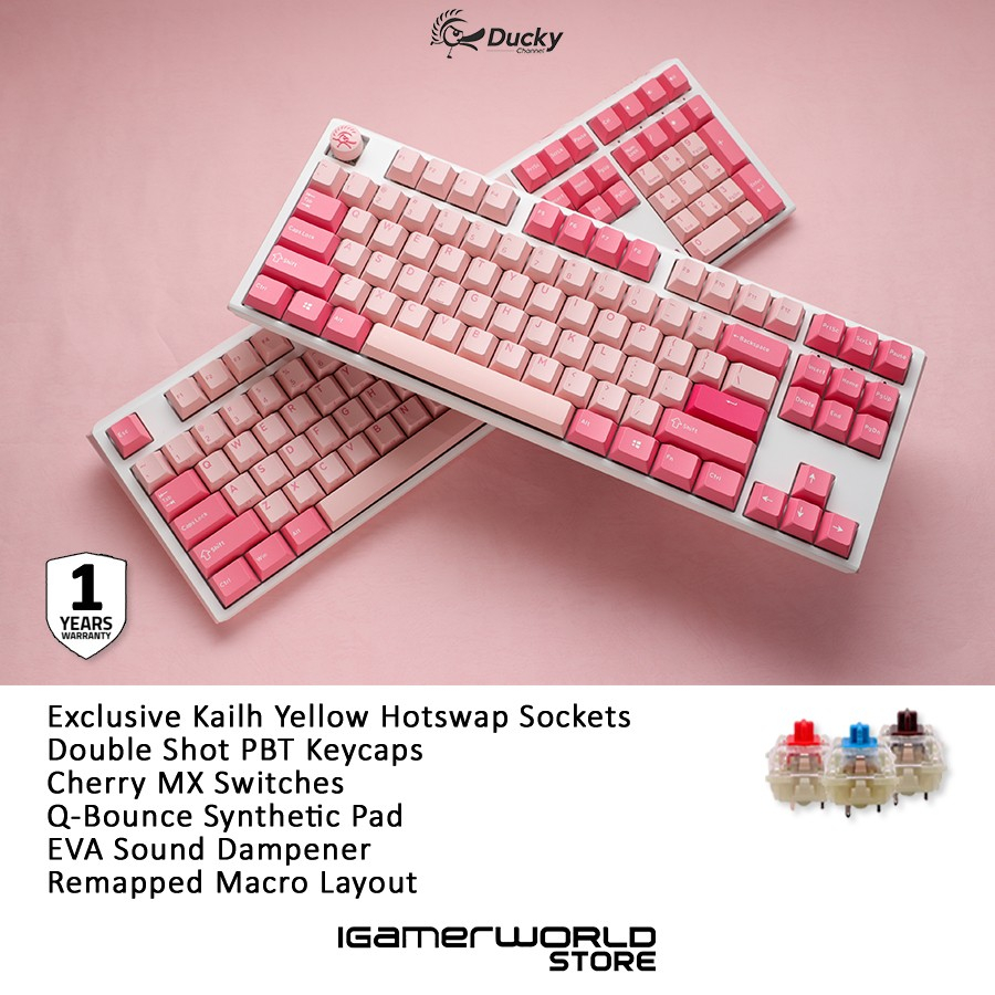 Jual Ducky ONE 3 Gossamer Pink Double Shot PBT Mechanical Gaming ...