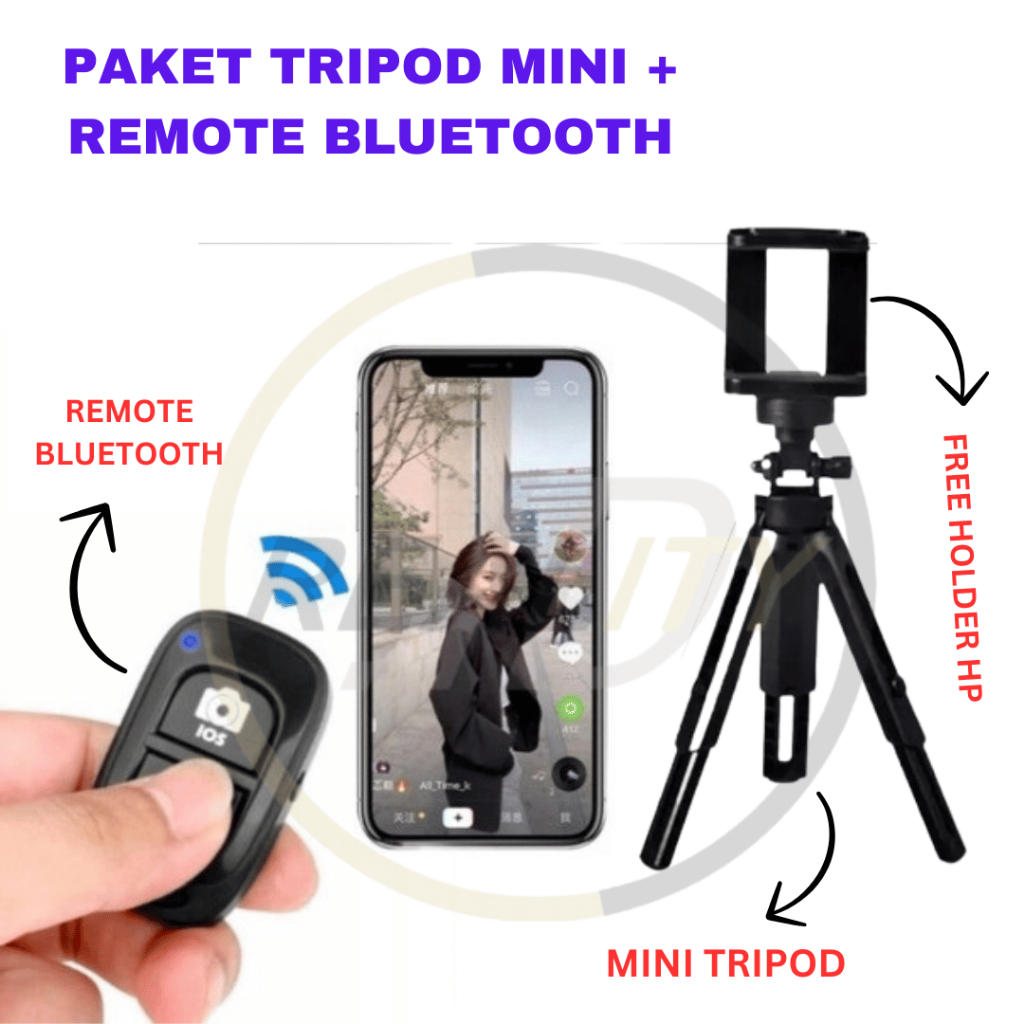Jual [PAKET] TRIPOD MINI + REMOTE BLUETOOTH / MINI TRIPOD 01 / HD30 ...
