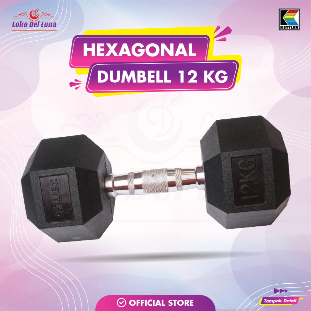 Jual KETTLER Fixed Hexagonal Dumbell 12Kg | Shopee Indonesia