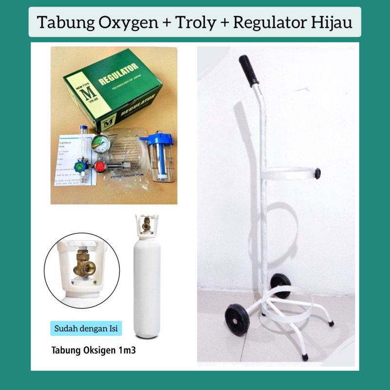 Jual Tabung Oxygen 1m3 set lengkap langsung bisa dipakai | Shopee Indonesia