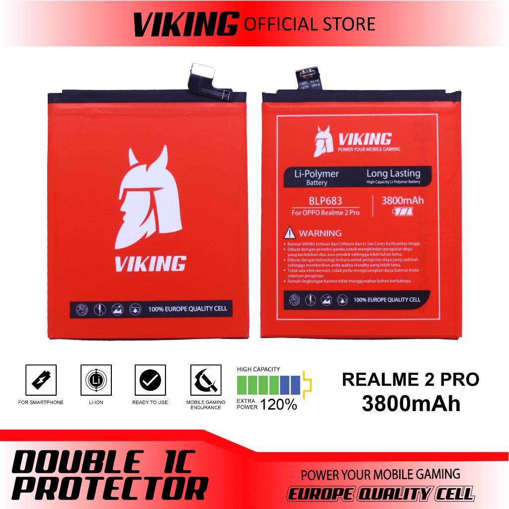 Jual VIKING Baterai Realme 2 Pro - U1 BLP683 Double Power | Shopee ...