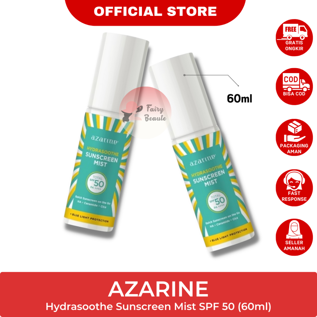 Jual AZARINE Hydrasoothe Sunscreen Gel | Cicamide Barrier sunscreen ...