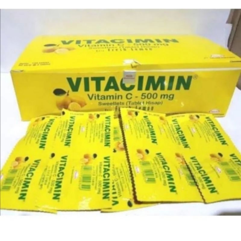 Jual Vitacimin Vitamin C Tablet Hisap Rasa Fresh Lemon 5 Strip @ 2 ...