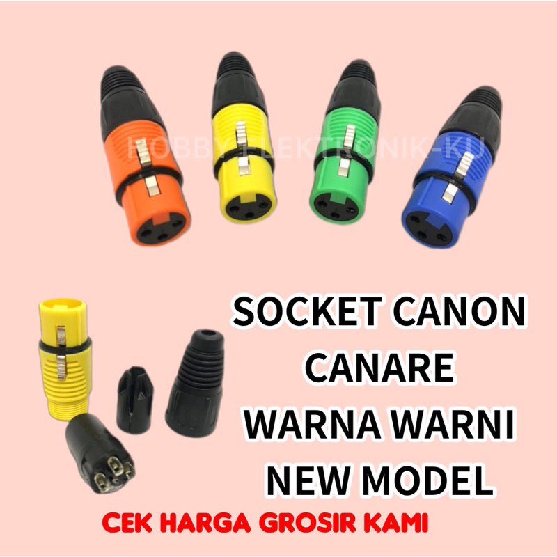 Jual SOCKET CANON CANARE XLR FEMALE WARNA WARNI NEW MODEL | Shopee ...