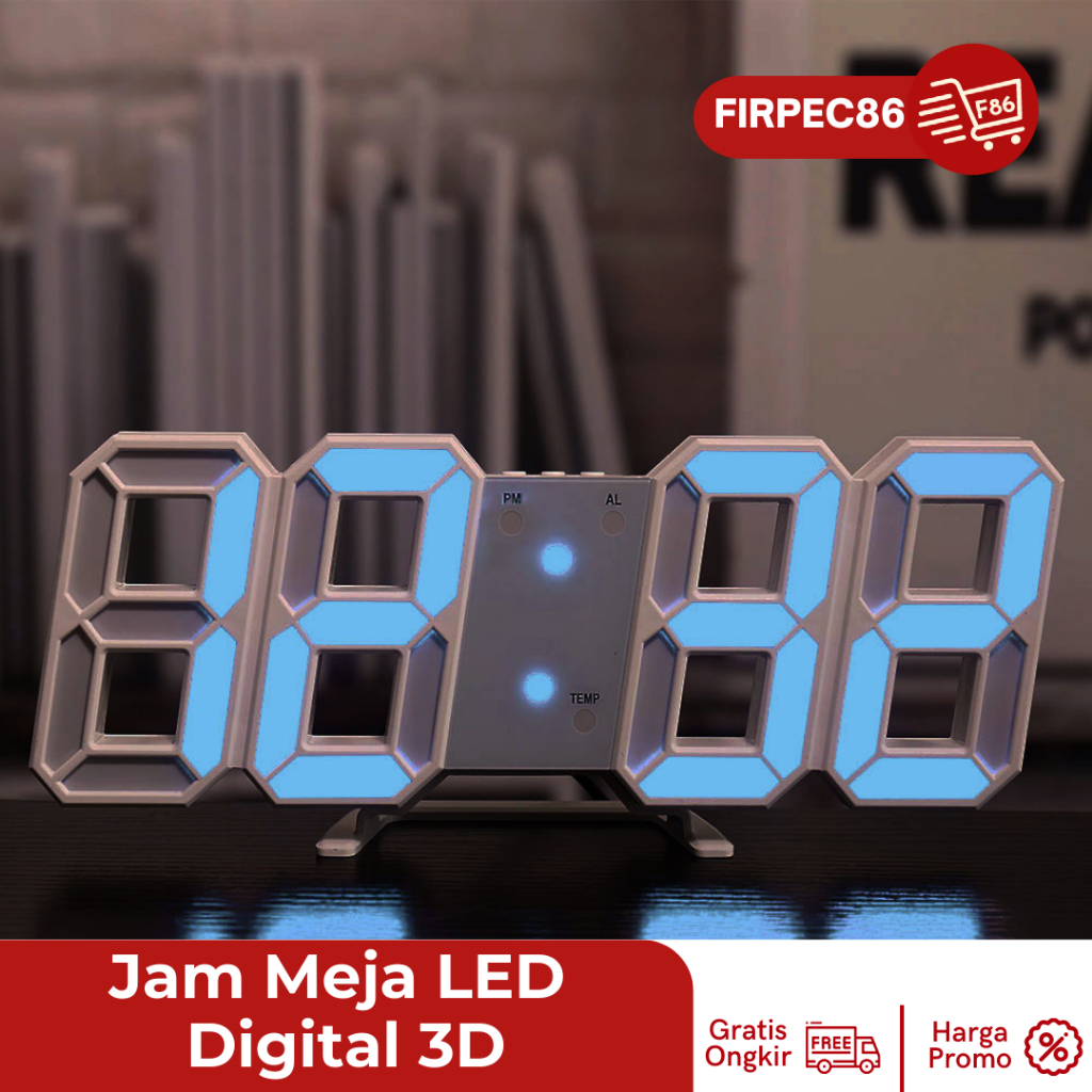 Jual Jam Meja LED dan Jam Dinding Digital Led 3D Clock Meja Alarm ...