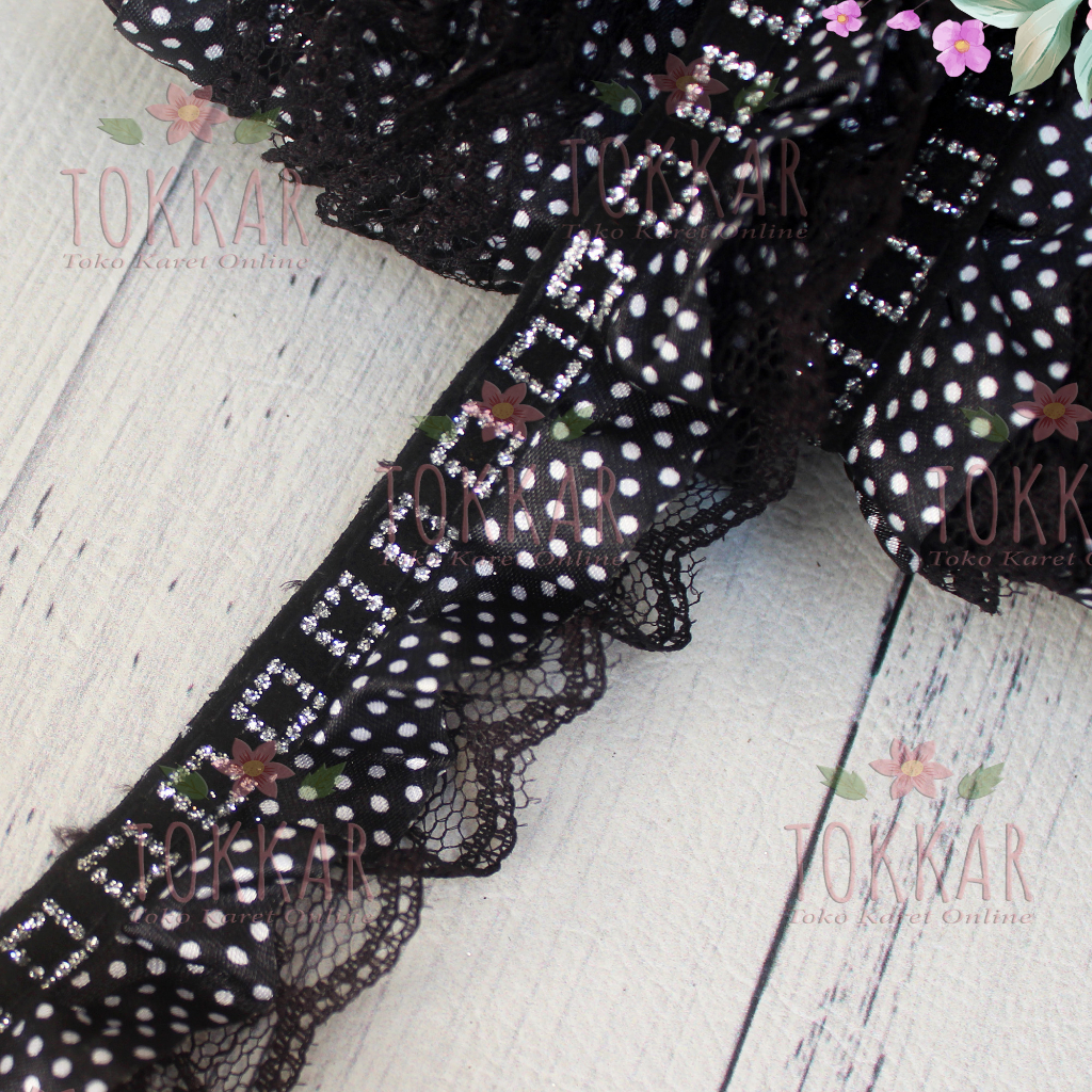Jual (Per Meter) Renda Cantik Hitam Variasi Silver / Renda Rok Lebar 3 ...