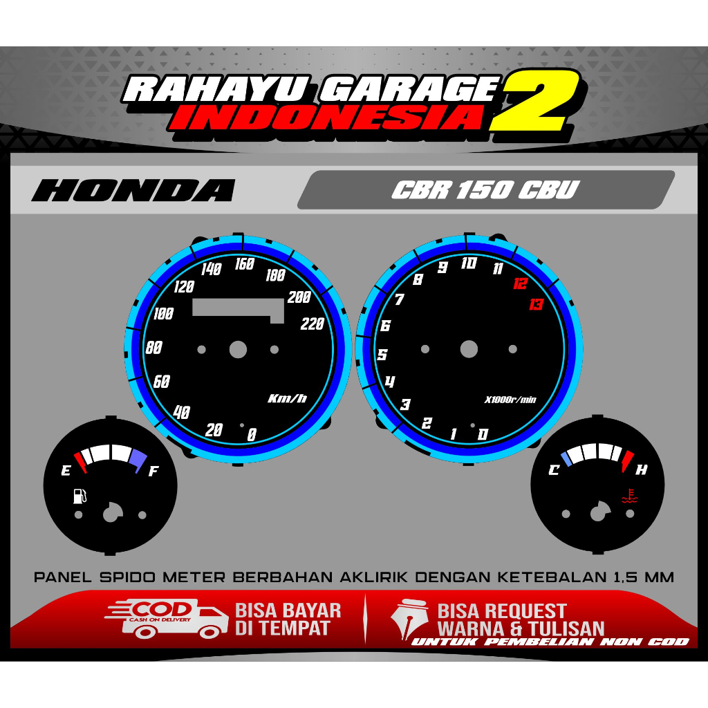 Jual papan speedometer custom cbr 150 cbu panel spido meter custom cbr ...