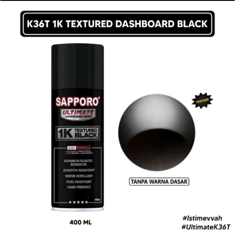 Jual Sapporo Ultimate K36T 1K Textured Dashboard Black Penghitam Body Kasar Sapporo Dashboard ...
