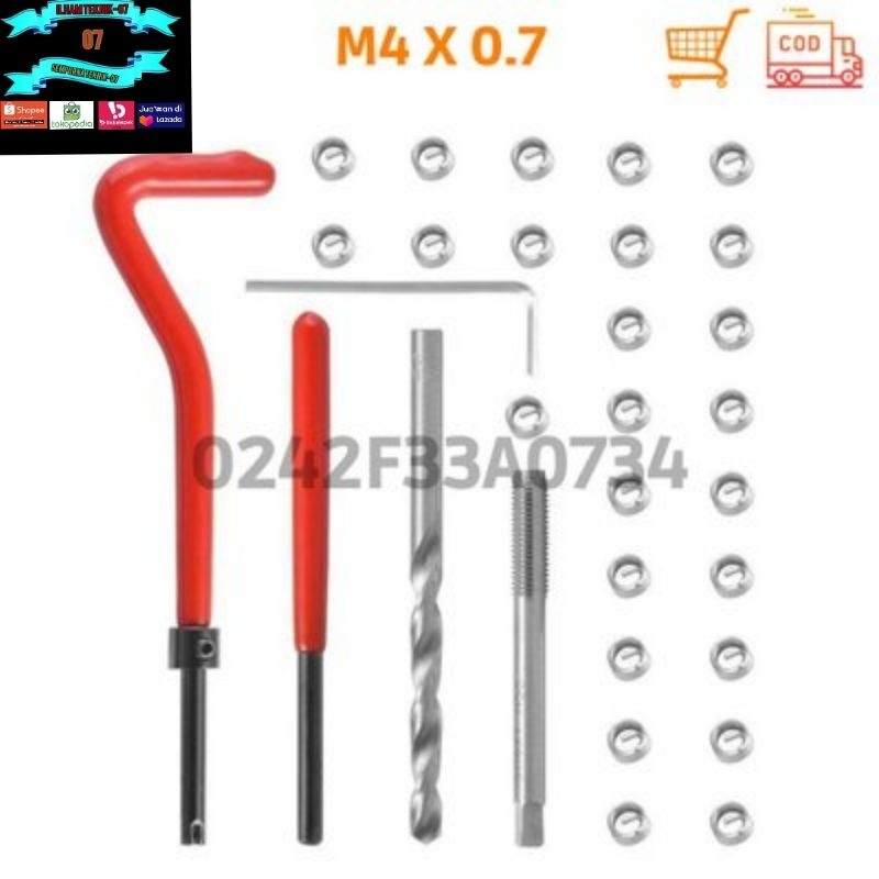 Jual Paket Recoil Set M4 x 0.7 Komplit Tap Bor Dan Perangkat ...