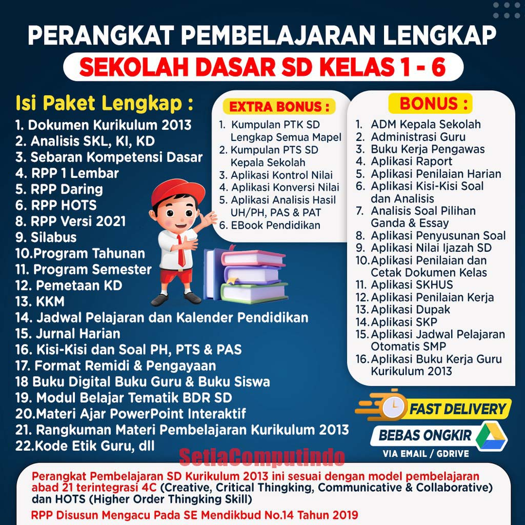 Jual Perangkat Pembelajaran RPP SD Kelas 1 - 6 Revisi Terlengkap dan ...