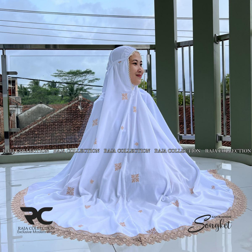 Jual Raja Collection459 - Mukena Dewasa Jumbo Rayon Bordir Songket ...