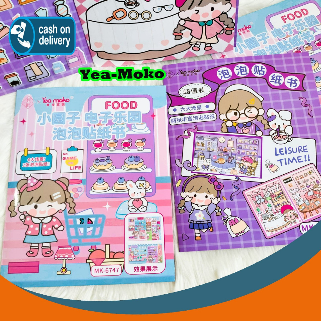 Jual Buku sticker timbul karakter makanan Yea Moko MK-6747 DIY Daily ...