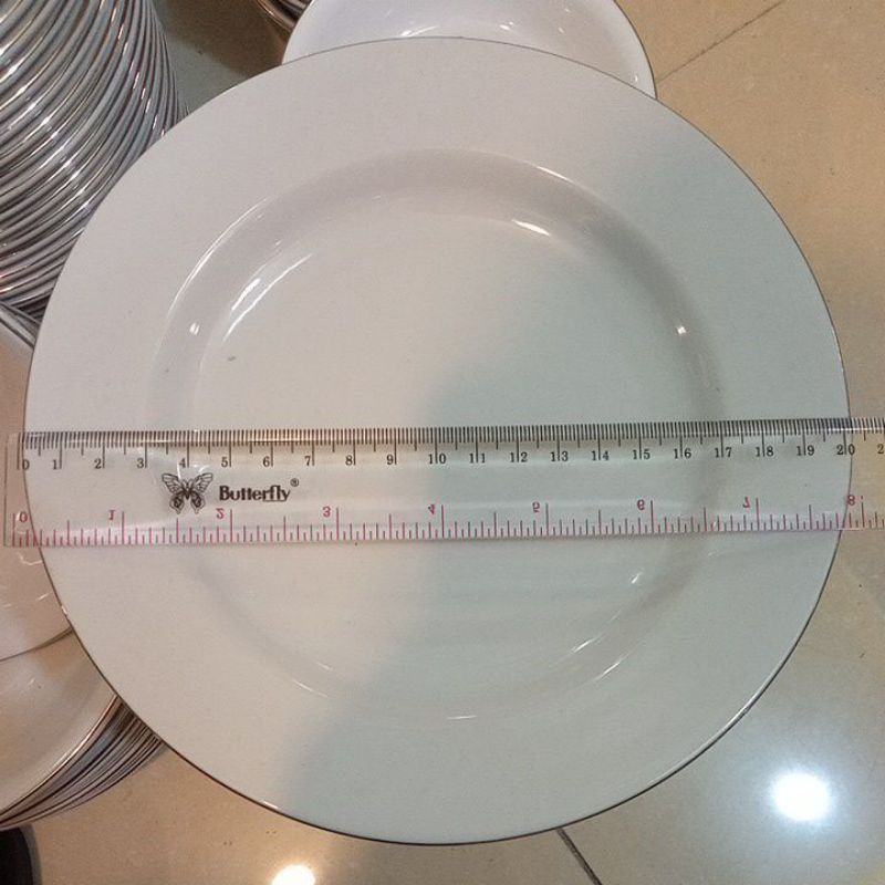 Jual Piring Makan SANGO warna putih flat list gold 8" | Shopee Indonesia