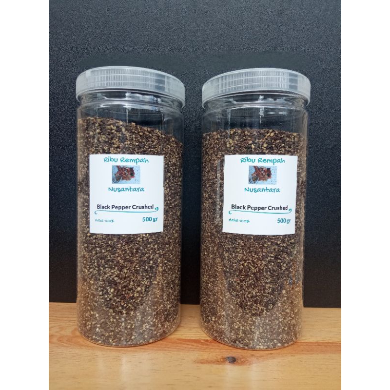 Jual 500gr Black Pepper Crushed / Merica Hitam Kasar / Lada Hitam Kasar ...